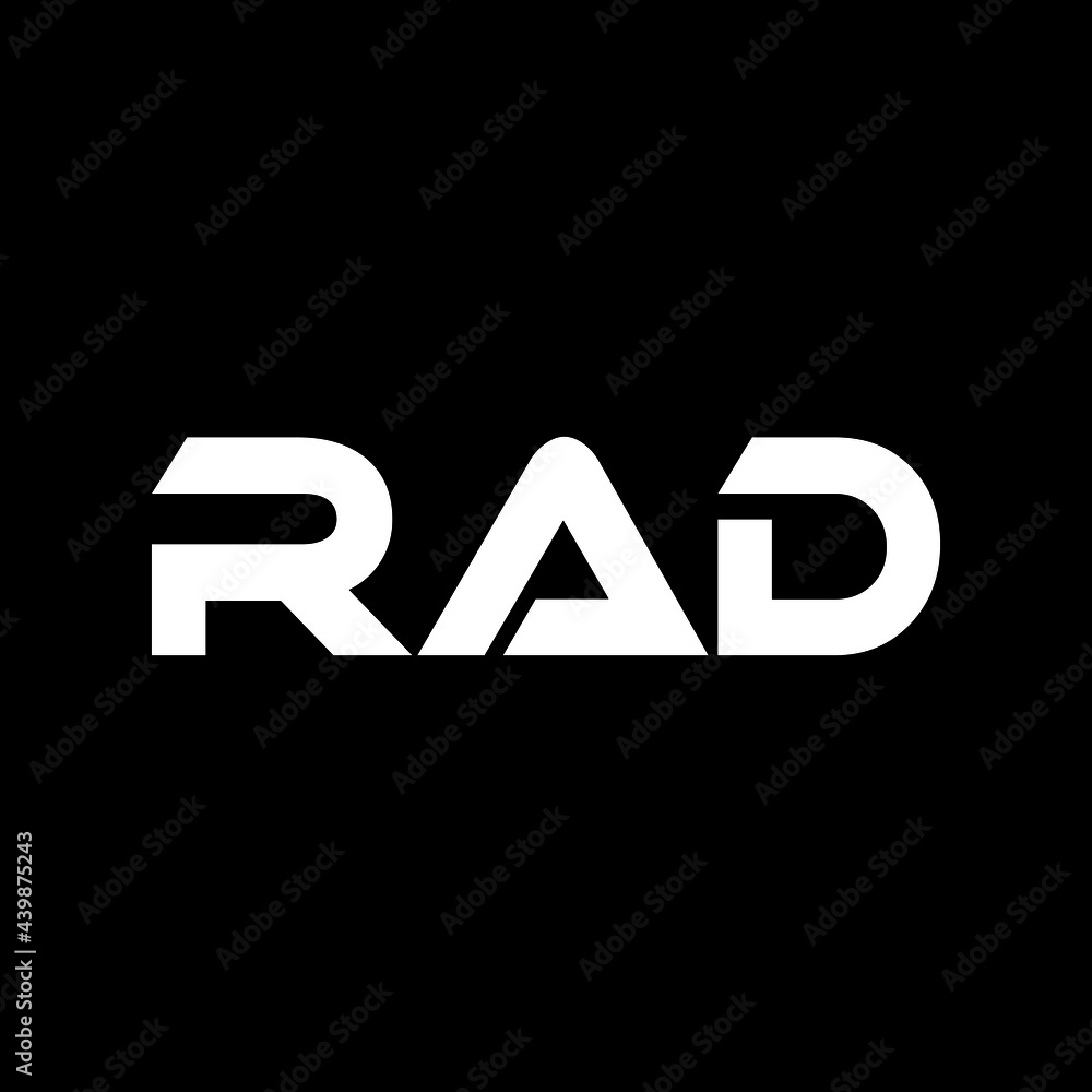RAD letter logo design with black background in illustrator, vector ...