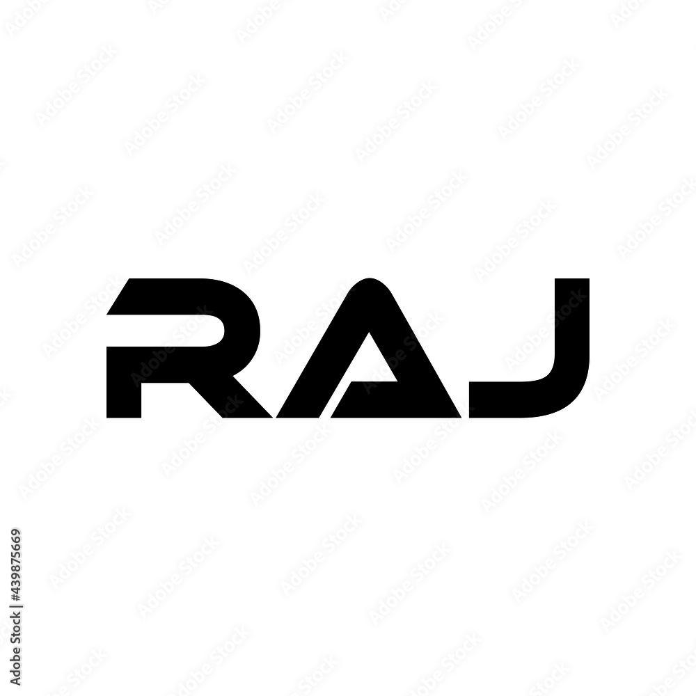 Vecteur Stock RAJ letter logo design with white background in ...