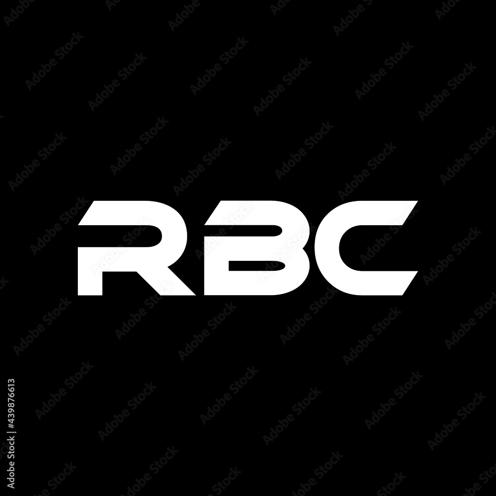 RBC letter logo design with black background in illustrator, vector ...