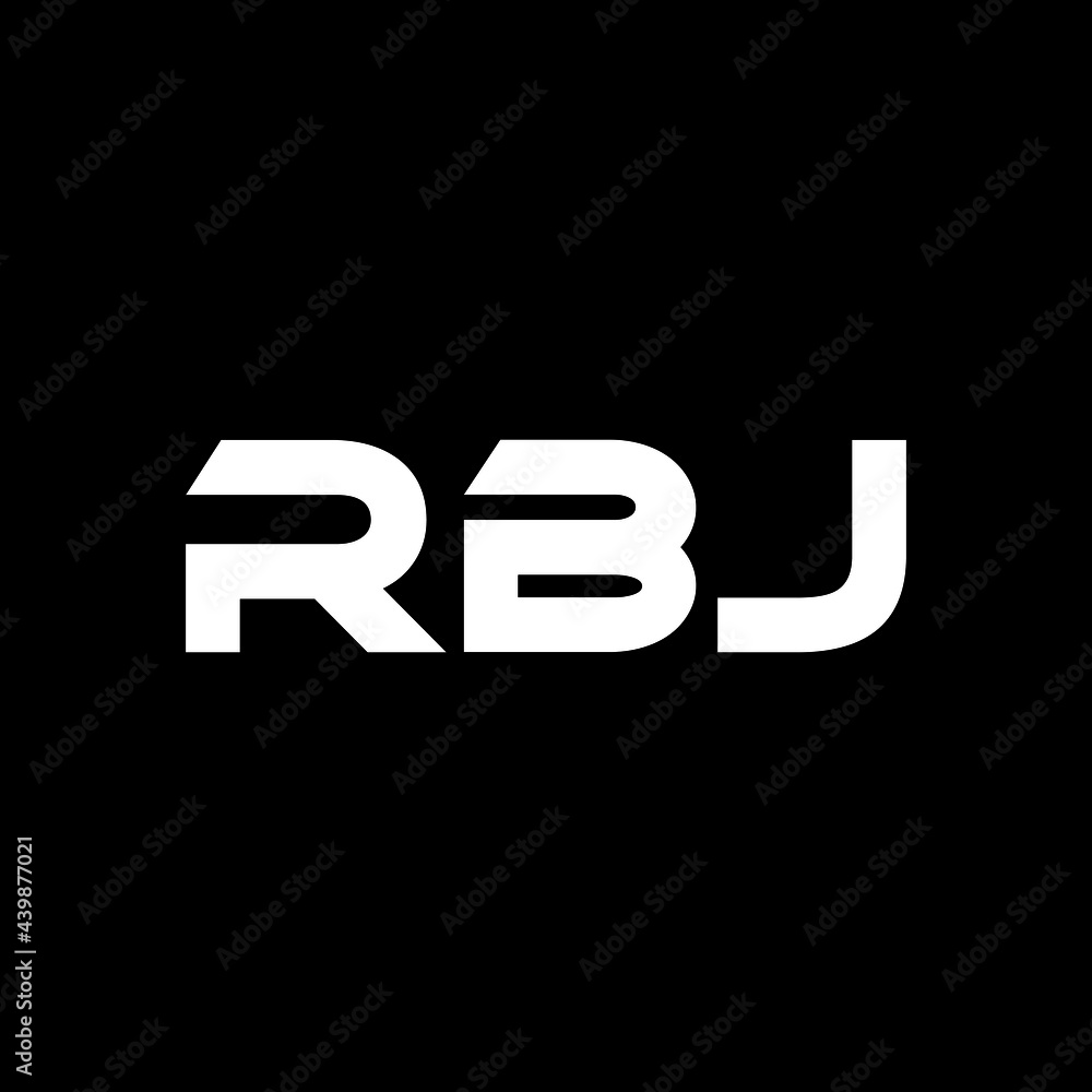 RBJ letter logo design with black background in illustrator, vector ...