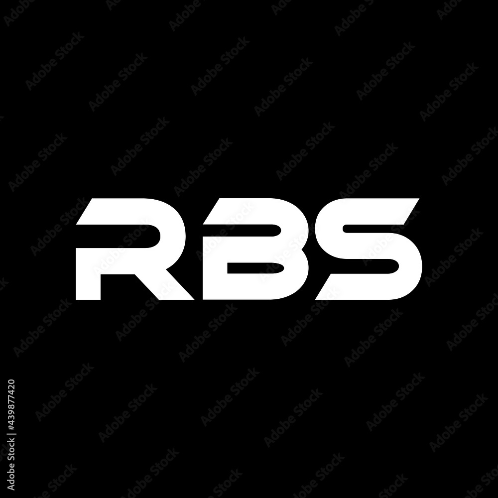 RBS letter logo design with black background in illustrator, vector logo modern alphabet font ...