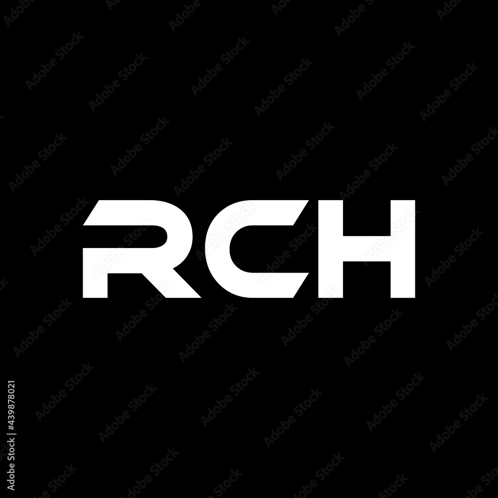 RCH letter logo design with black background in illustrator, vector ...