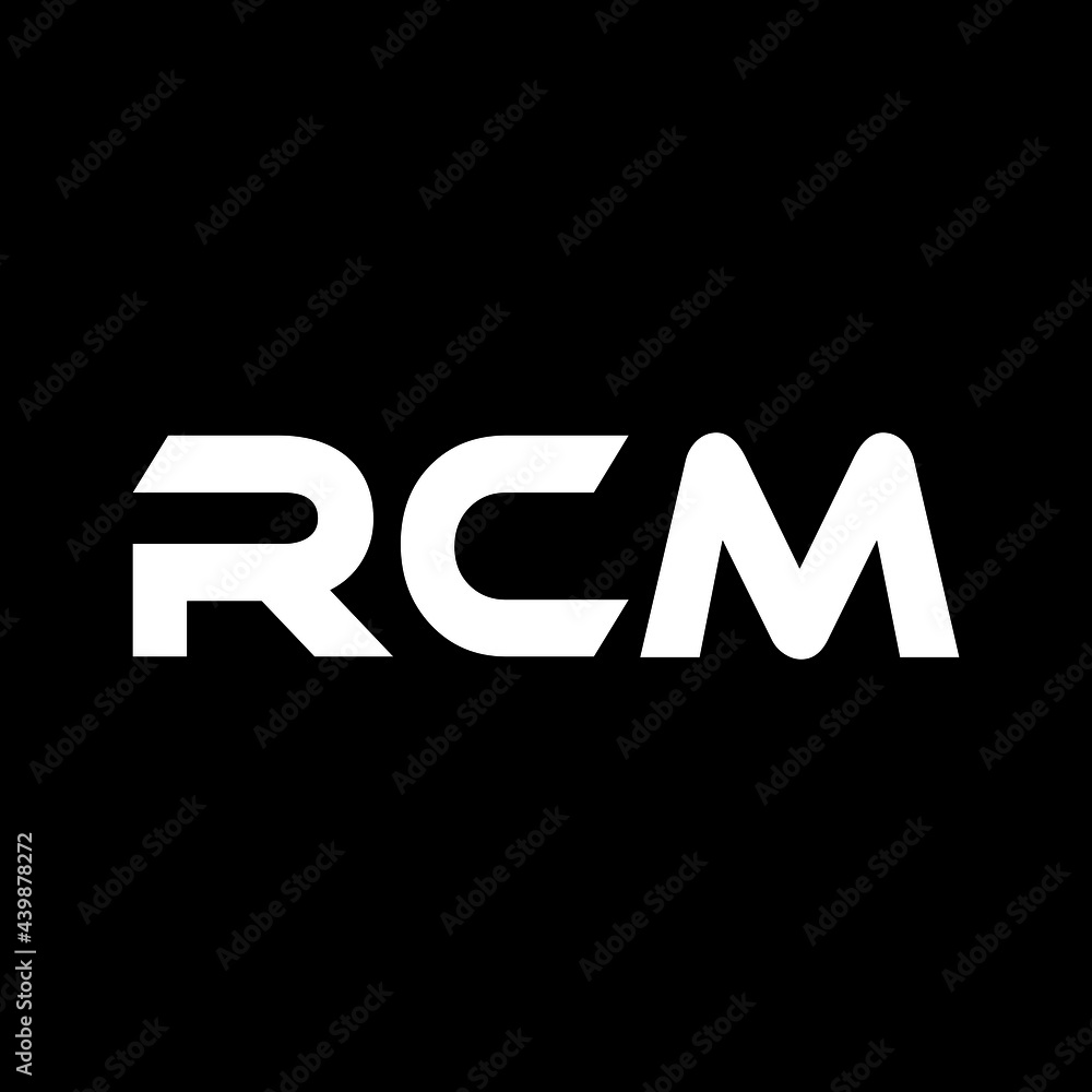 RCM letter logo design with black background in illustrator, vector ...