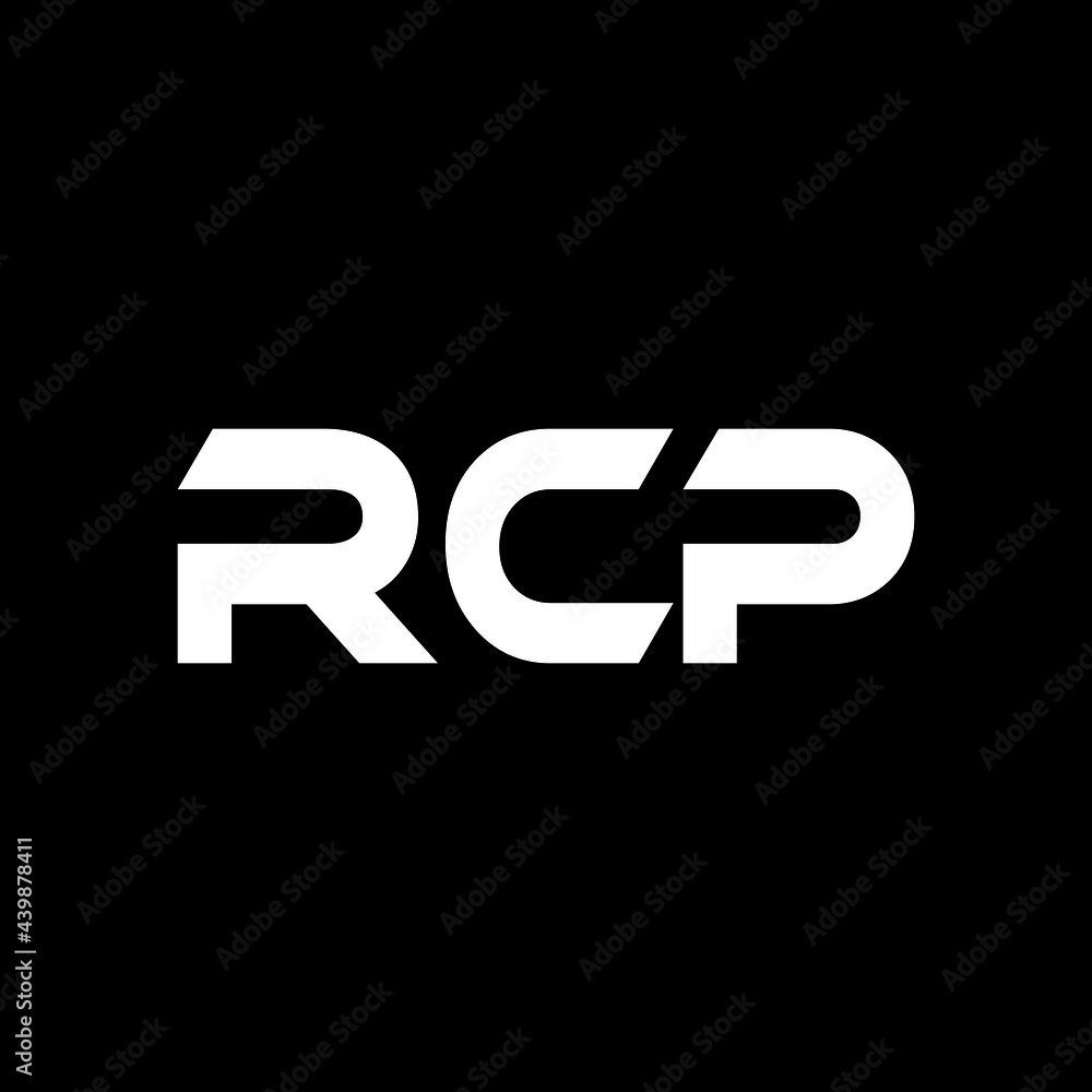 RCP letter logo design with black background in illustrator, vector ...