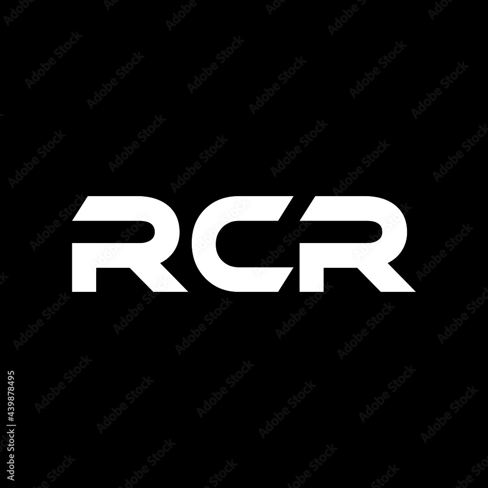 RCR letter logo design with black background in illustrator, vector logo modern alphabet font ...