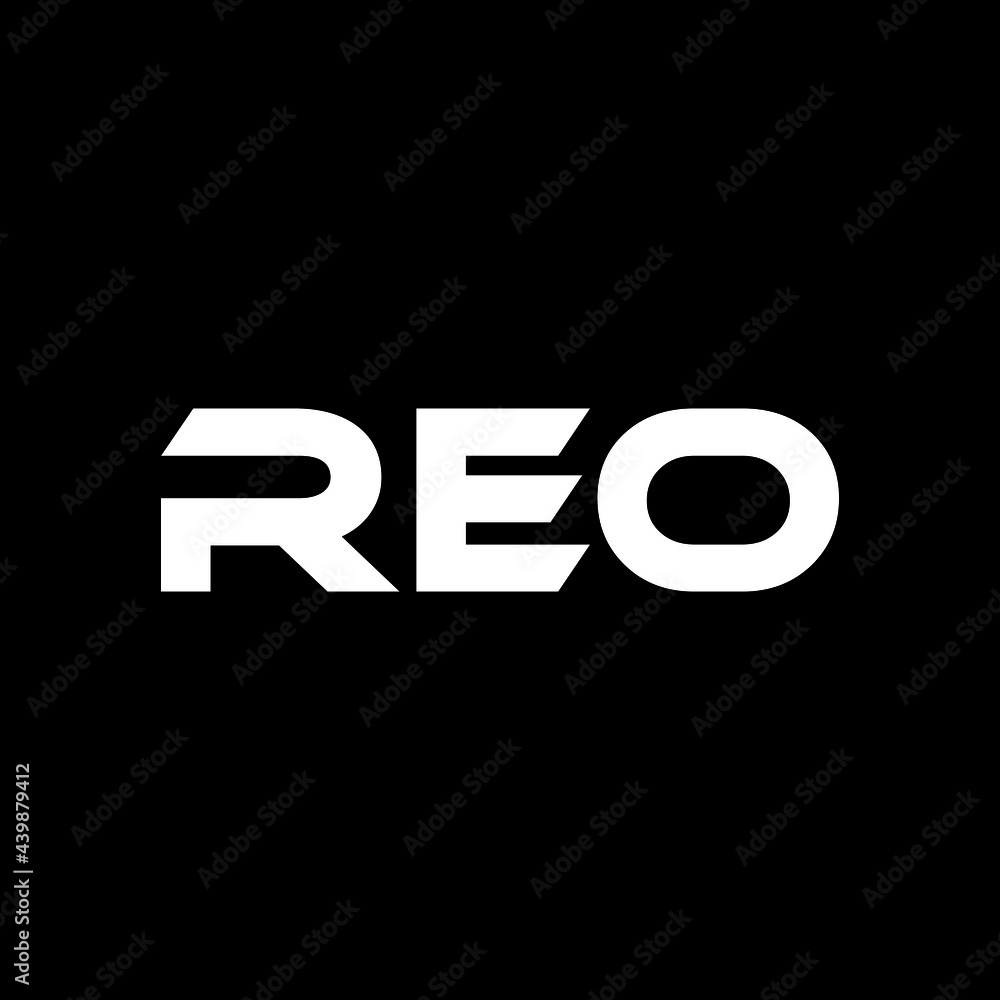 REO letter logo design with black background in illustrator, vector ...