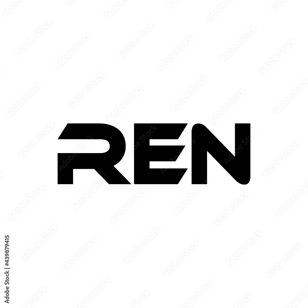 REN letter logo design with white background in illustrator, vector ...