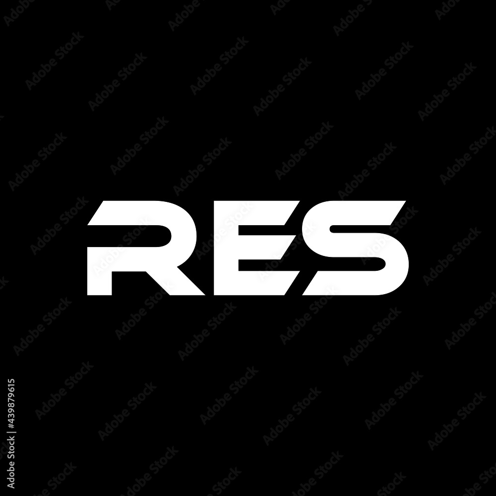 RES letter logo design with black background in illustrator, vector ...