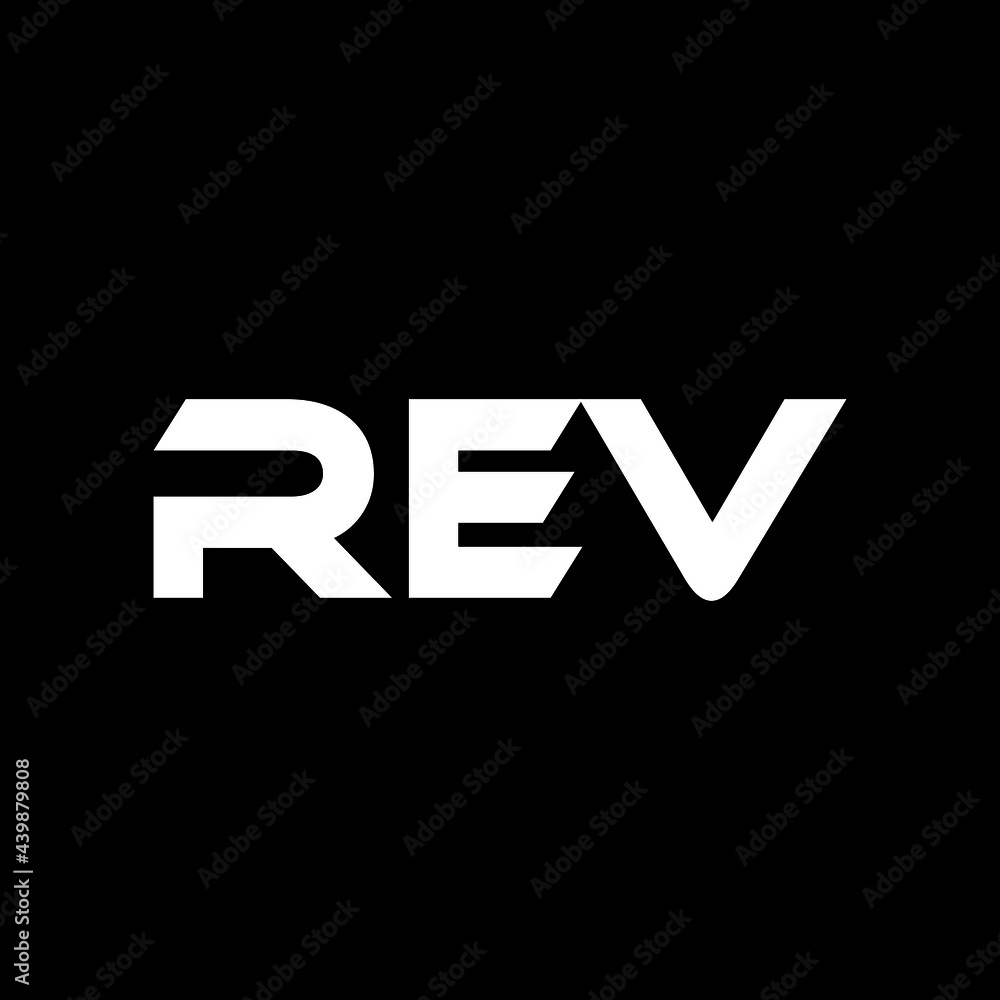REV letter logo design with black background in illustrator, vector ...