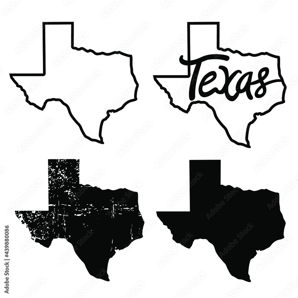 Texas map Vector illustration of Texas maps black background silhouette ...