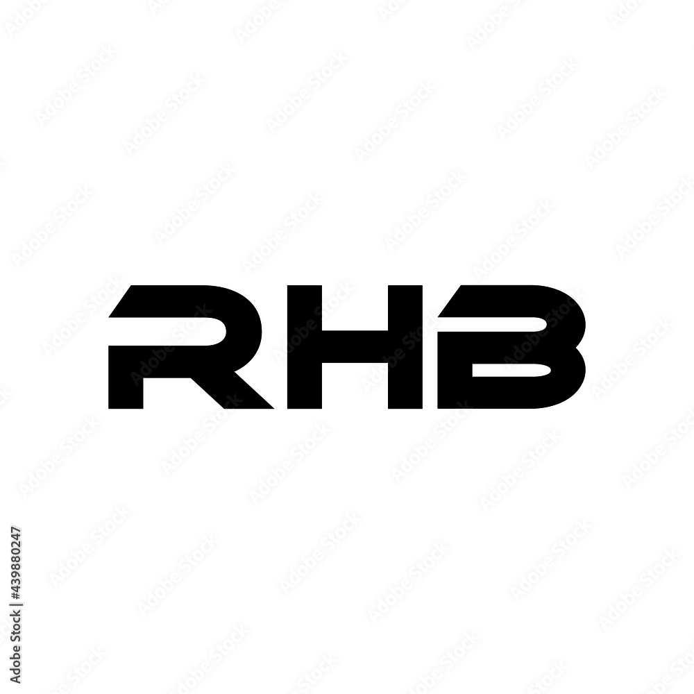 RHB letter logo design with white background in illustrator, vector logo modern alphabet font ...