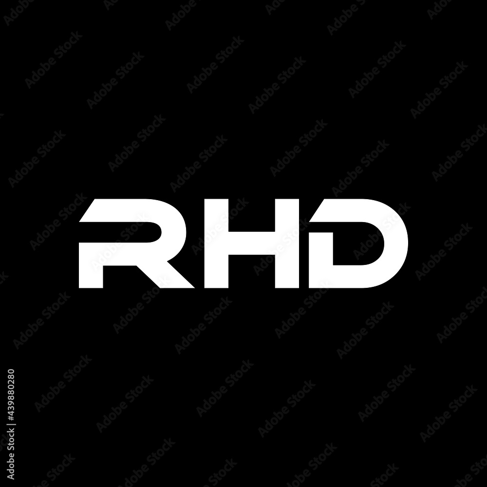 RHD letter logo design with black background in illustrator, vector ...