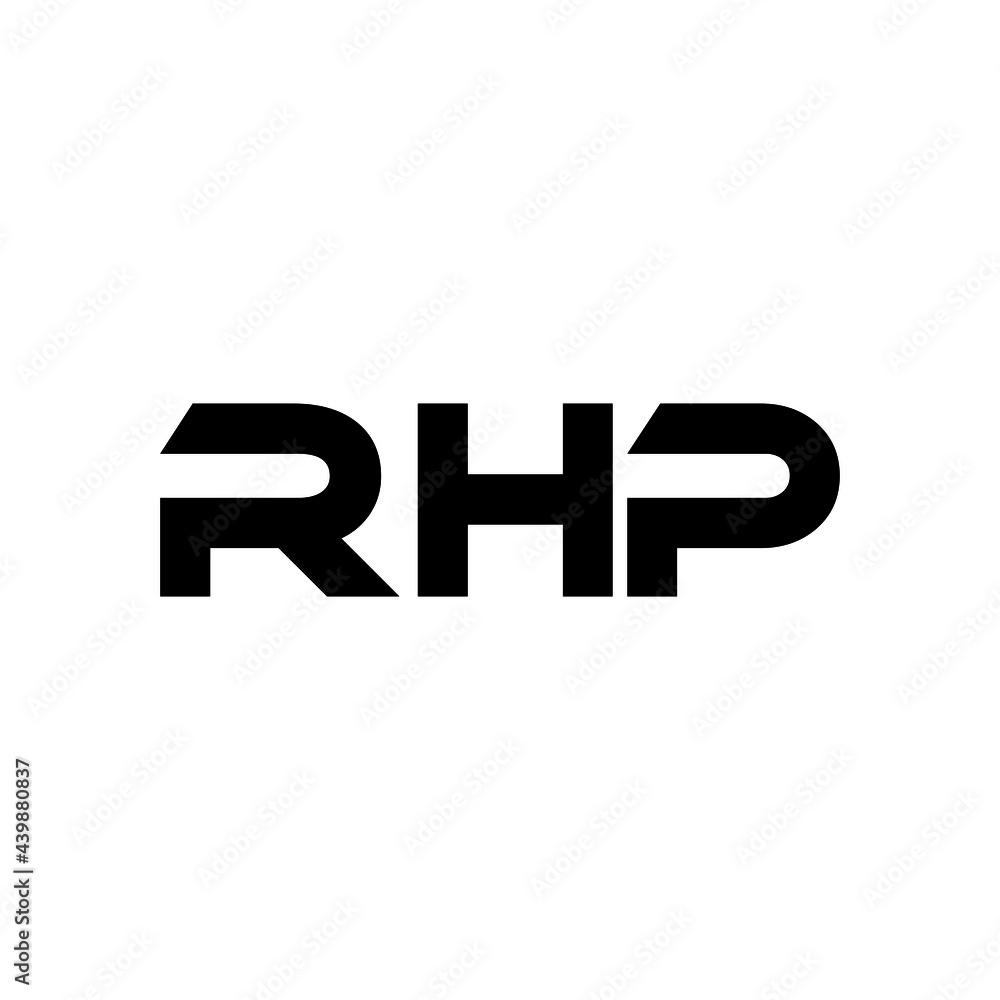 RHP letter logo design with white background in illustrator, vector ...