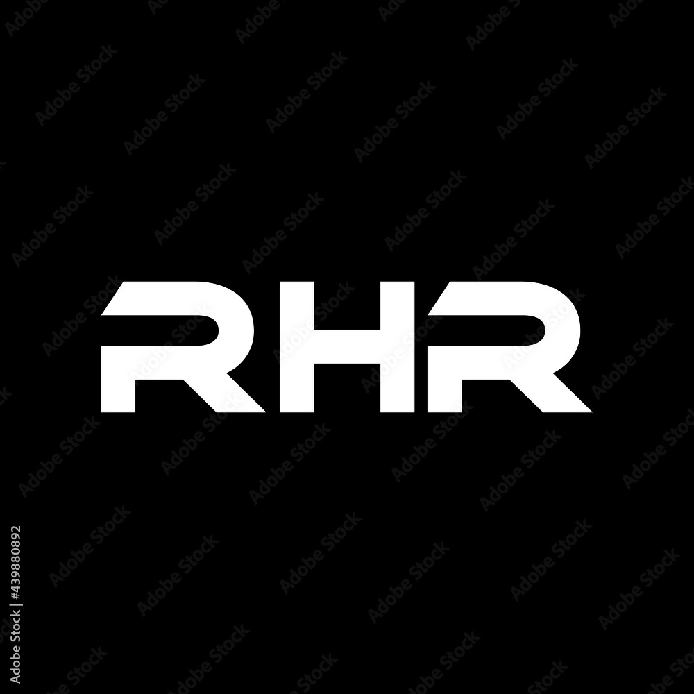 RHR letter logo design with black background in illustrator, vector ...