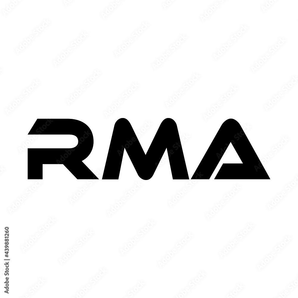 RMA letter logo design with white background in illustrator, vector ...