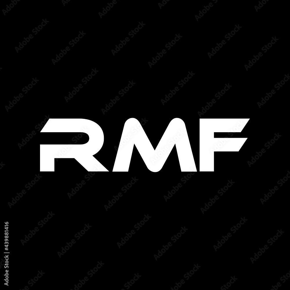 RMF letter logo design with black background in illustrator, vector ...