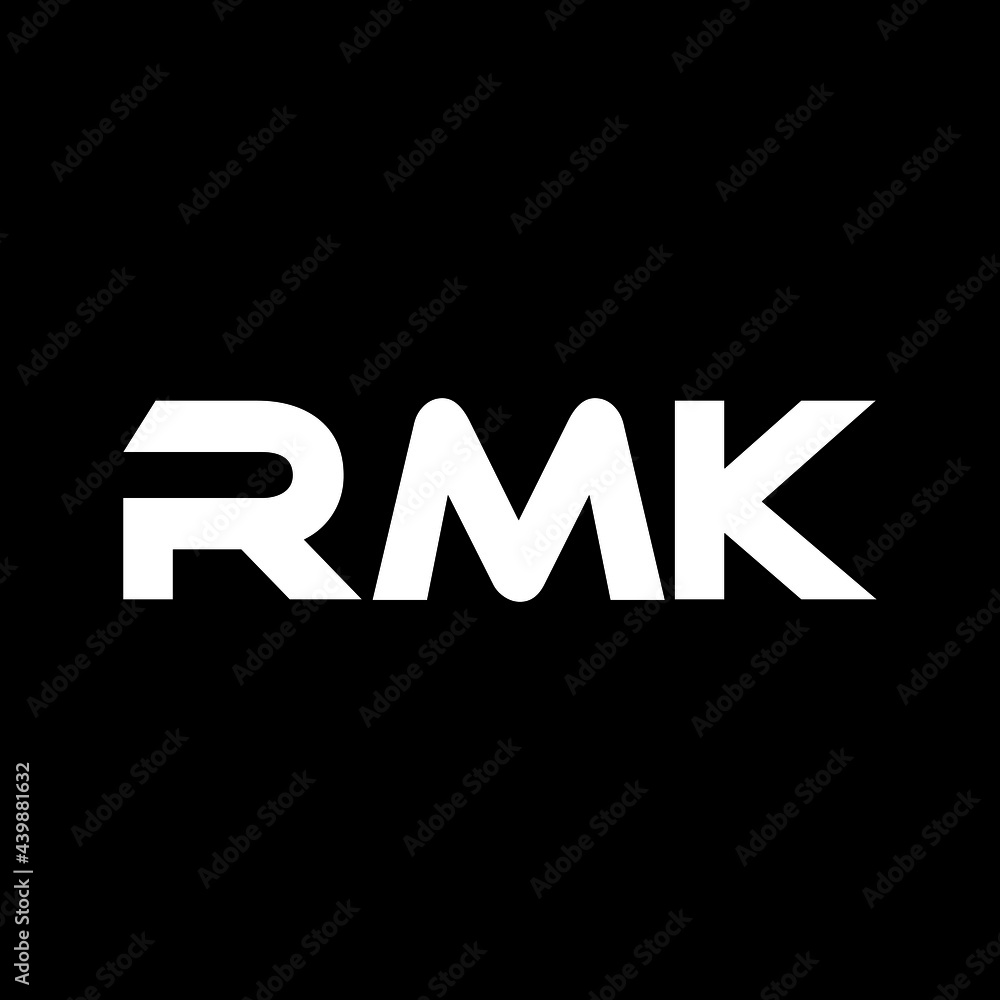 RMK letter logo design with black background in illustrator, vector ...