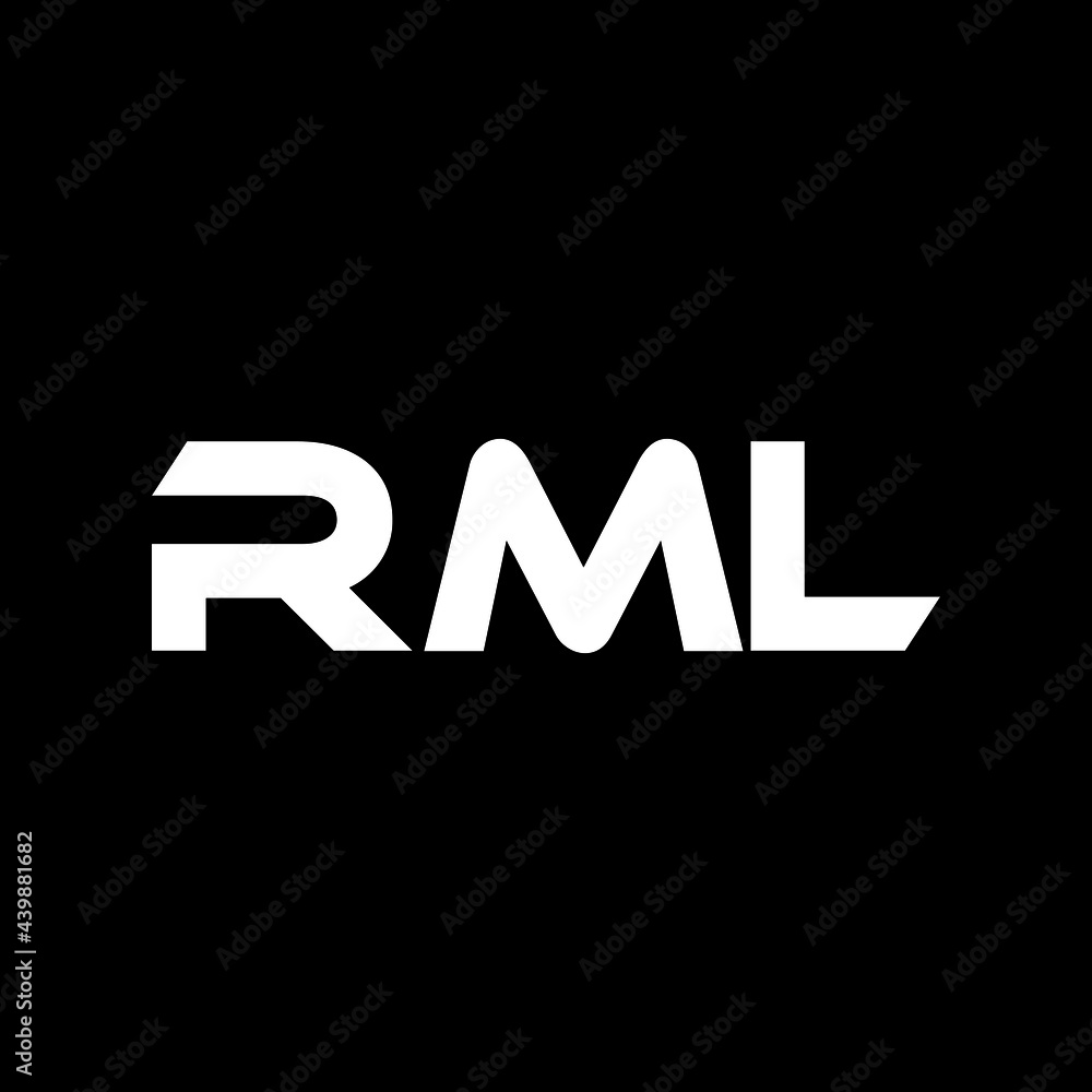 RML letter logo design with black background in illustrator, vector ...