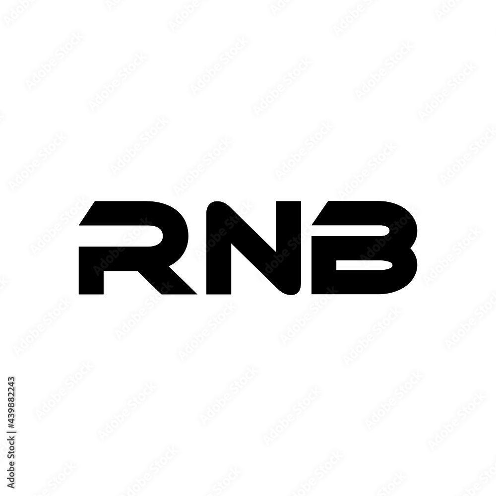 RNB letter logo design with white background in illustrator, vector ...