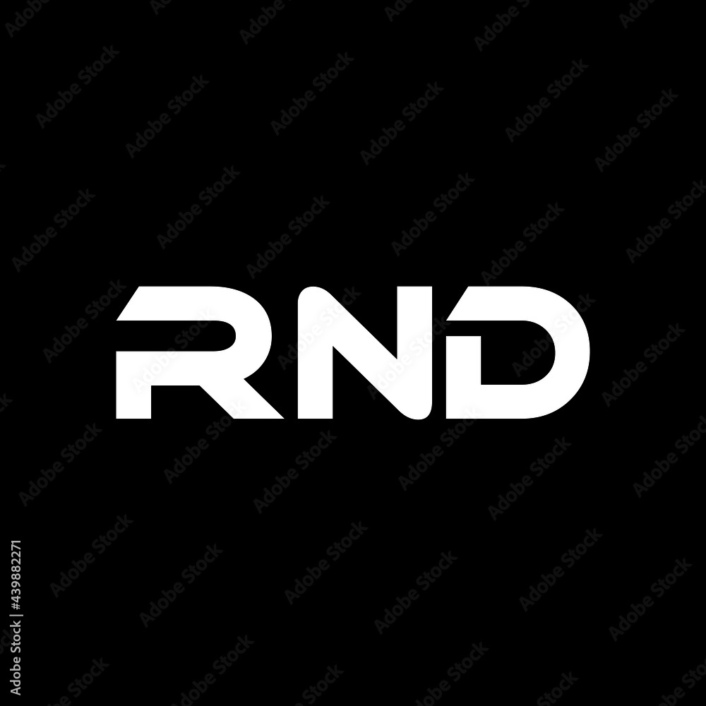 RND letter logo design with black background in illustrator, vector ...