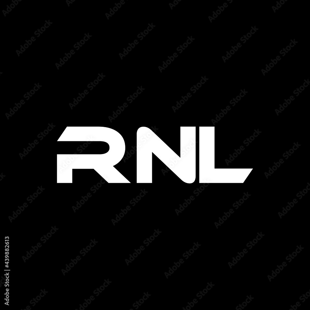 RNL letter logo design with black background in illustrator, vector ...
