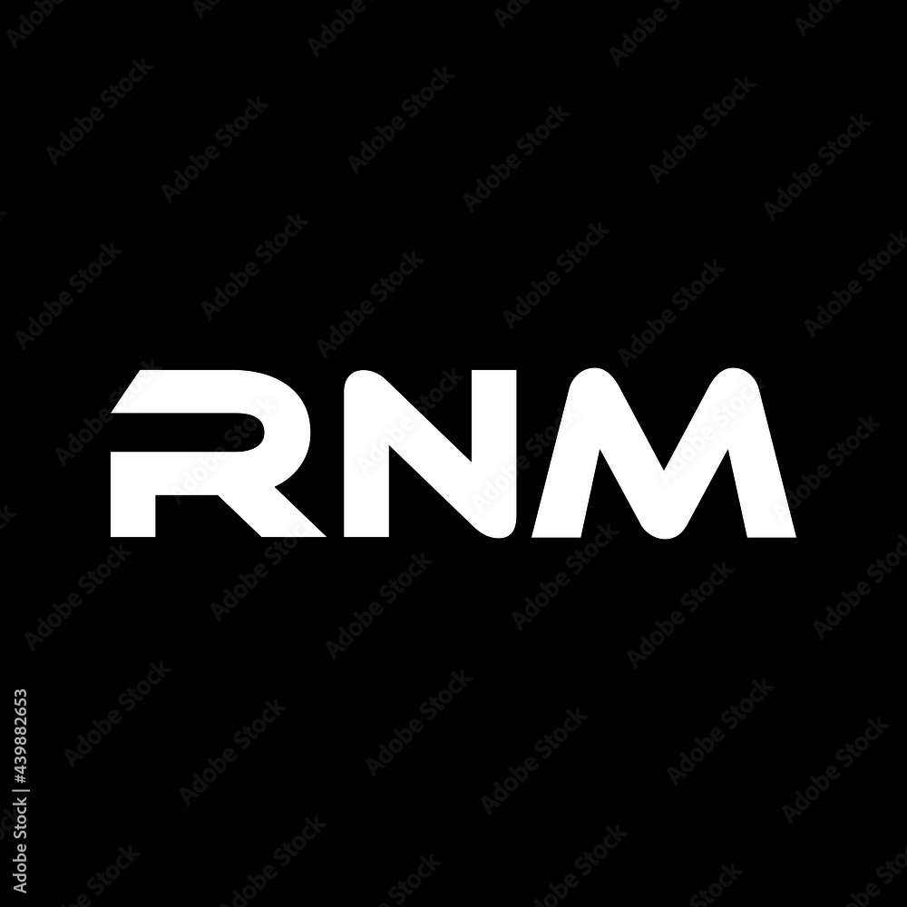 RNM letter logo design with black background in illustrator, vector ...
