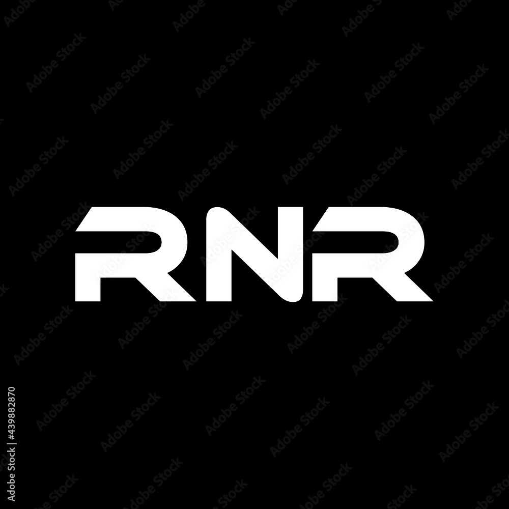 RNR letter logo design with black background in illustrator, vector ...