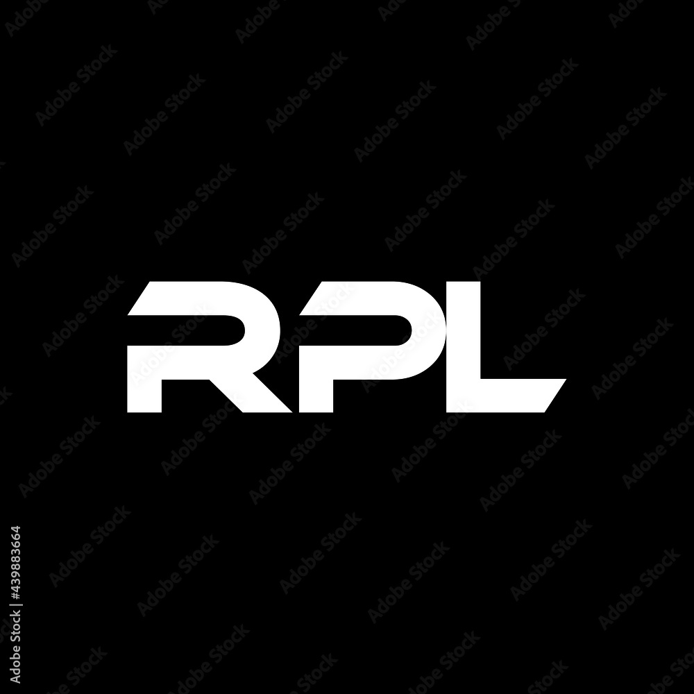 RPL letter logo design with black background in illustrator, vector ...