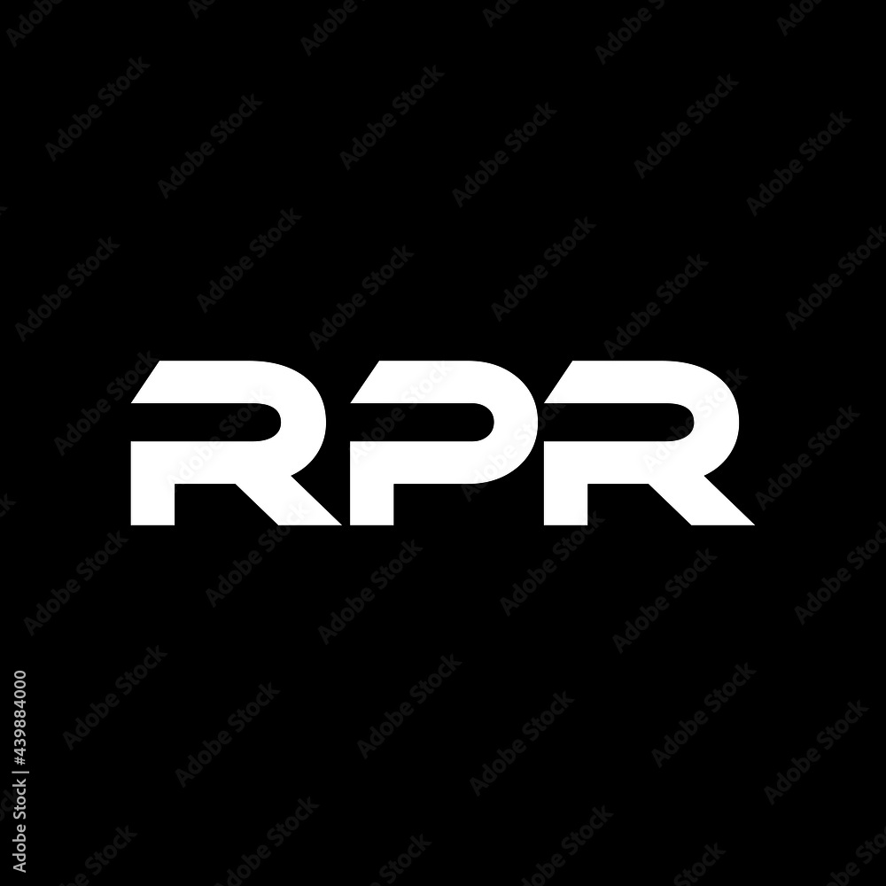 RPR letter logo design with black background in illustrator, vector ...