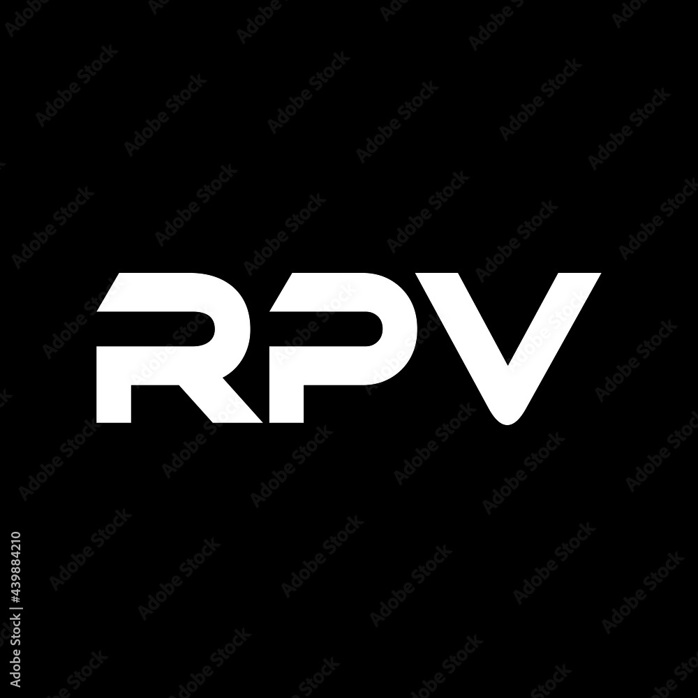 RPV letter logo design with black background in illustrator, vector ...
