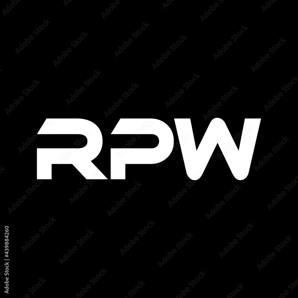 RPW letter logo design with black background in illustrator, vector ...