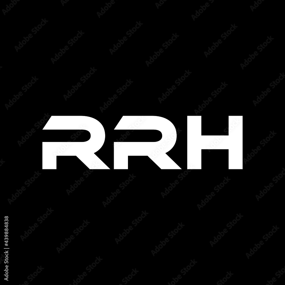 RRH letter logo design with black background in illustrator, vector ...