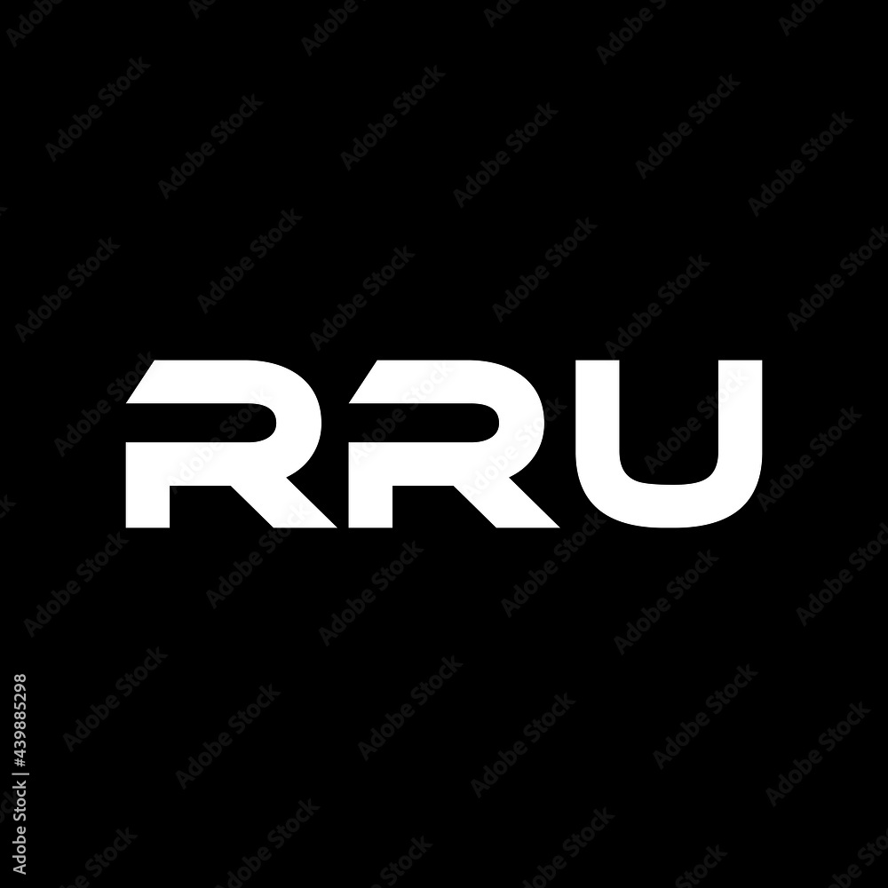 RRU letter logo design with black background in illustrator, vector ...