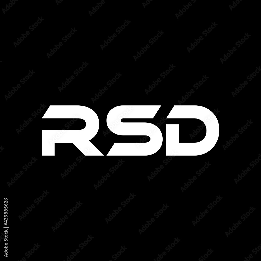 RSD letter logo design with back background in illustrator, vector logo ...