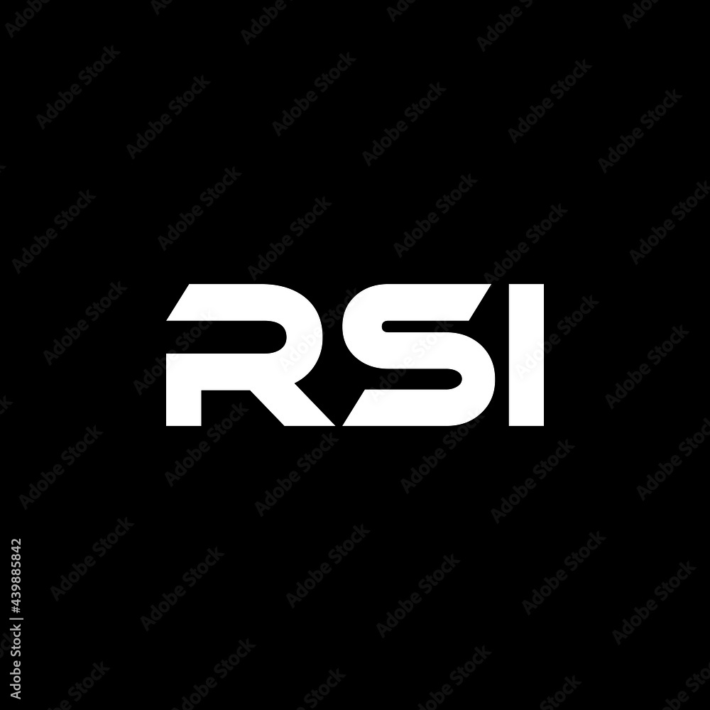 RSI letter logo design with back background in illustrator, vector logo ...