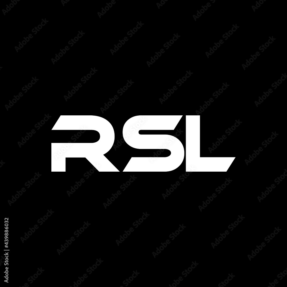 Vecteur Stock RSL letter logo design with back background in ...