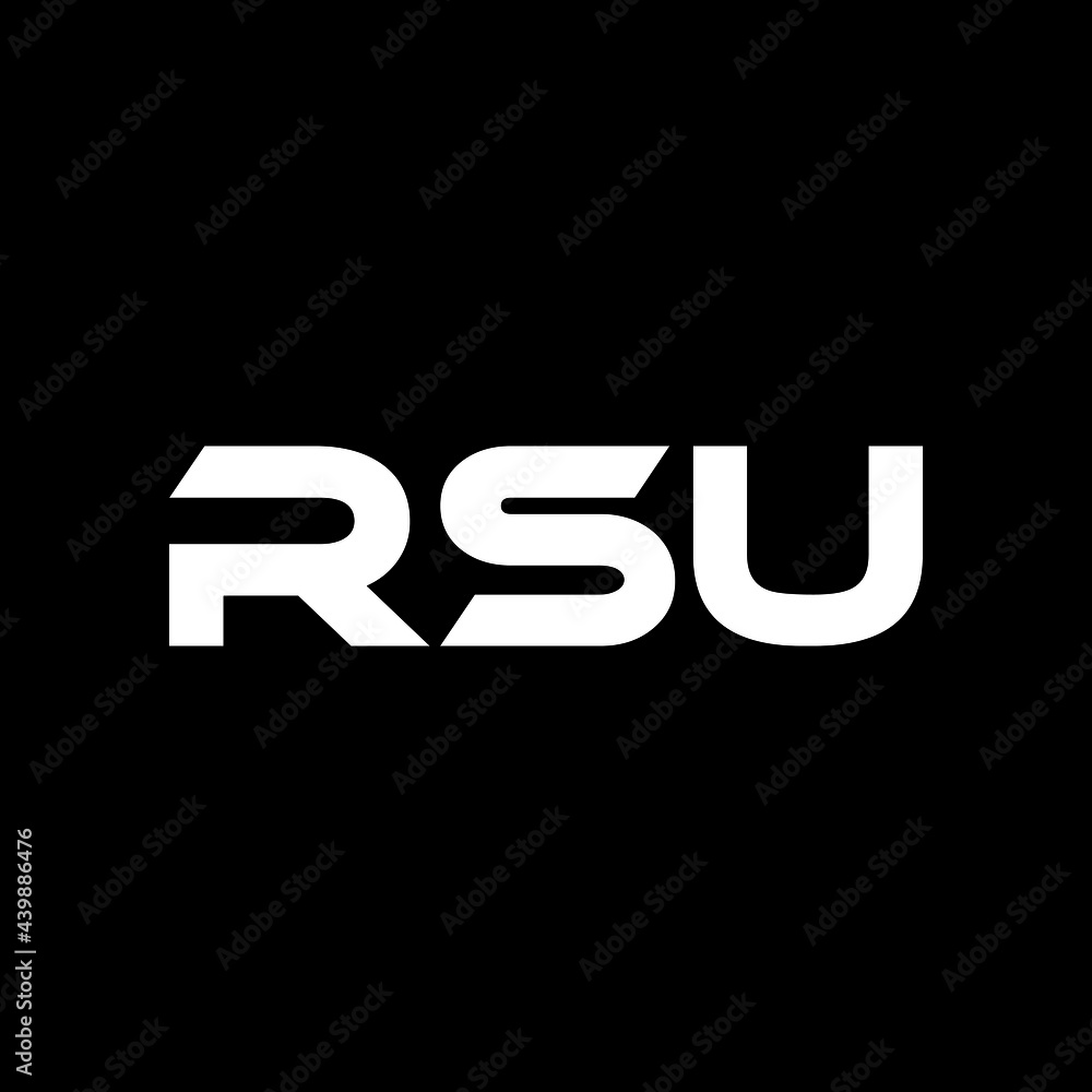 RSU letter logo design with back background in illustrator, vector logo ...