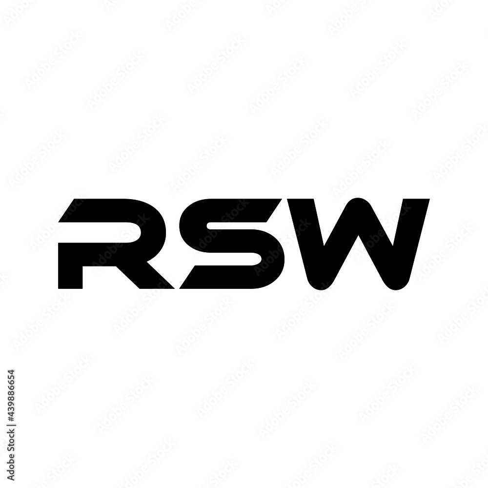 RSW letter logo design with white background in illustrator, vector ...