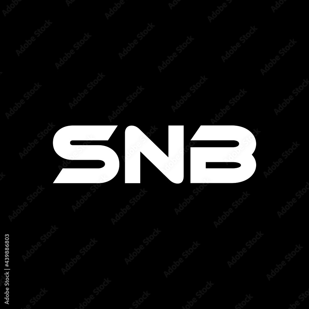 SNB letter logo design with black background in illustrator, vector ...