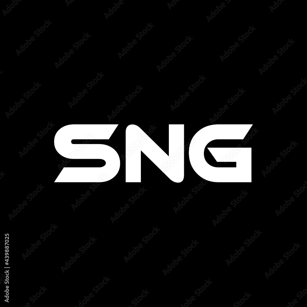 SNG letter logo design with black background in illustrator, vector ...
