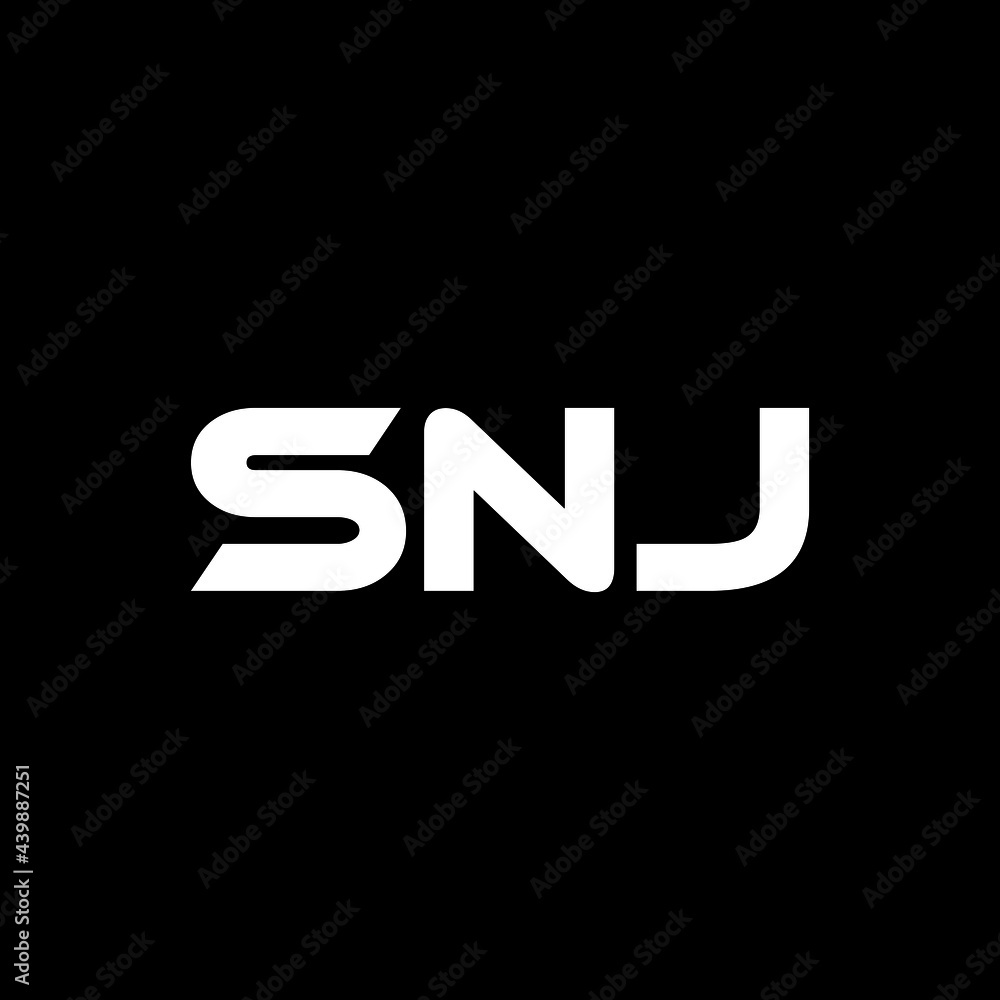 SNJ letter logo design with black background in illustrator, vector ...
