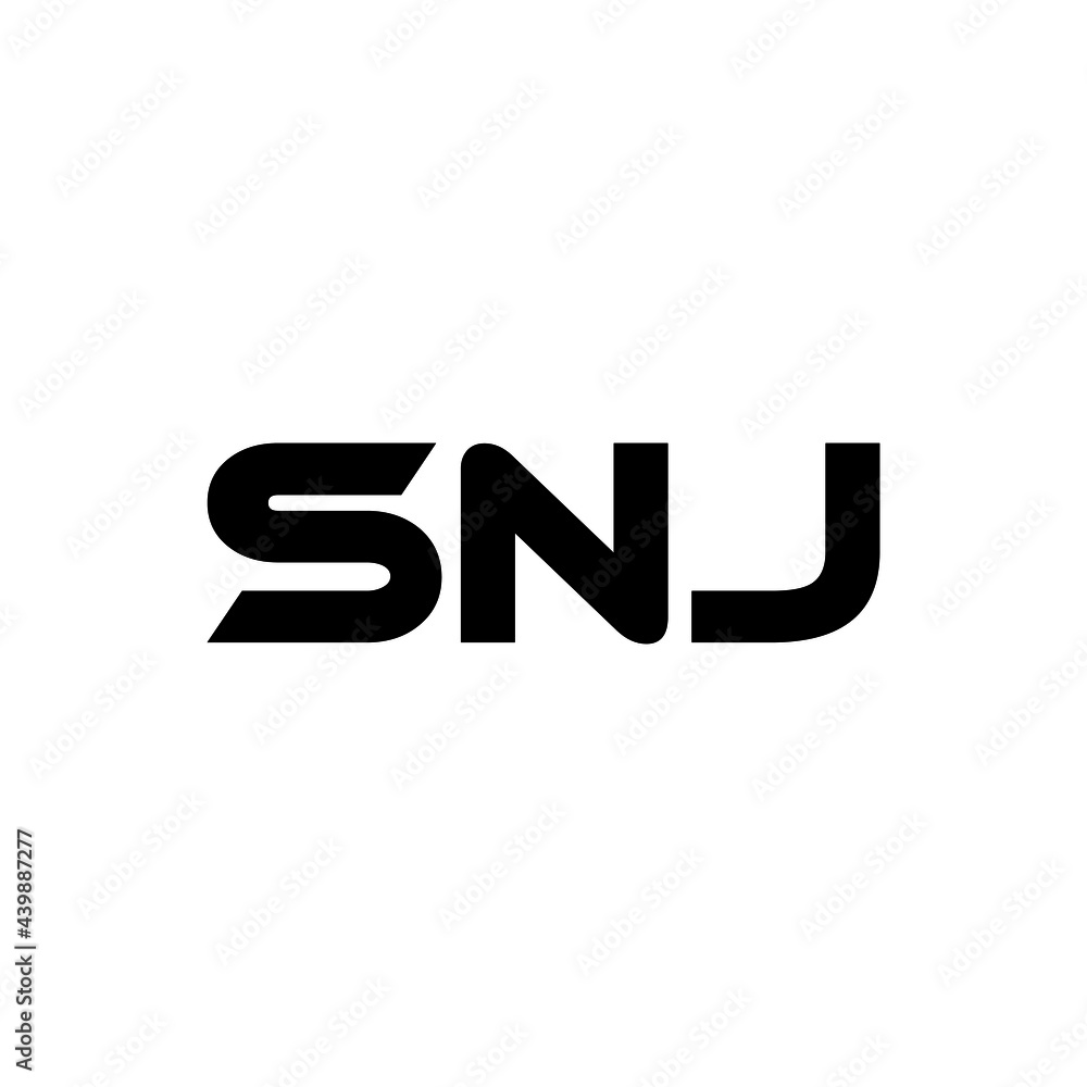 SNJ letter logo design with white background in illustrator, vector ...