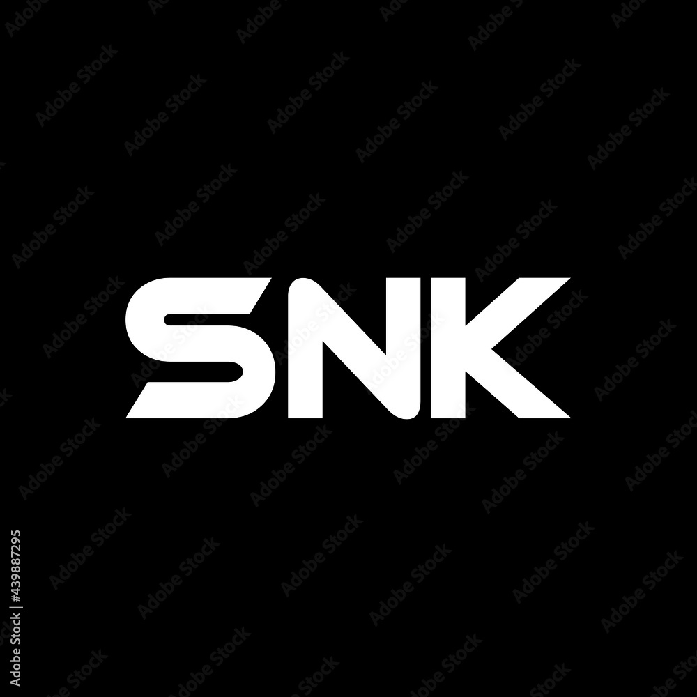 SNK letter logo design with black background in illustrator, vector ...