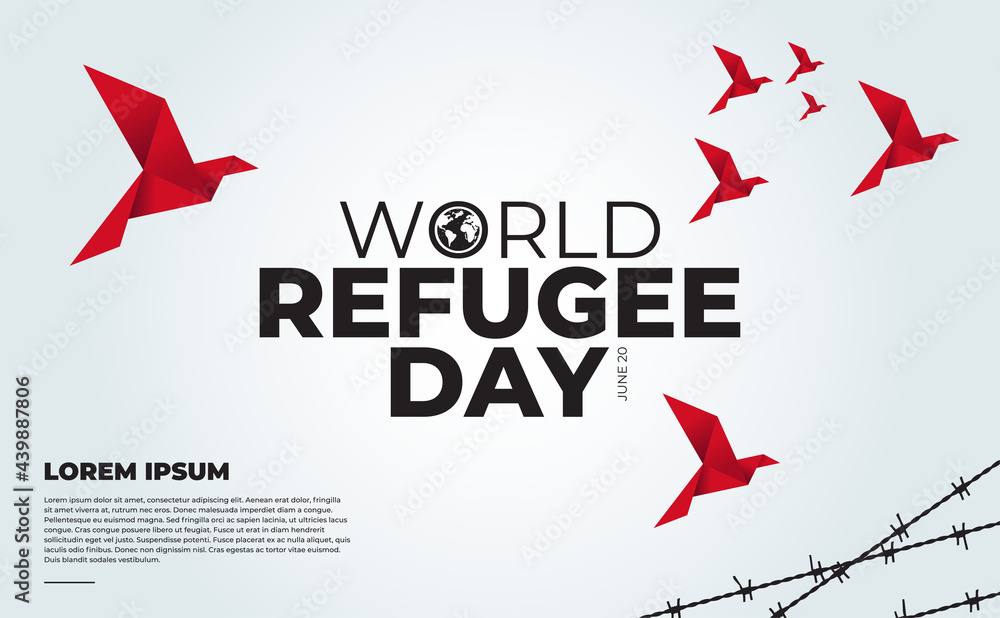 World Refugee Day Vector Background. International immigration flat ...