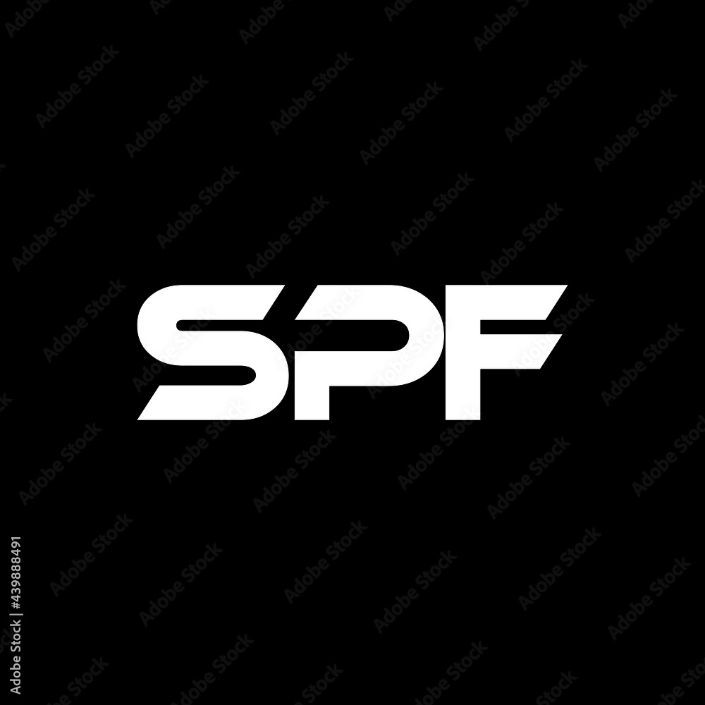 SPF letter logo design with black background in illustrator, vector ...