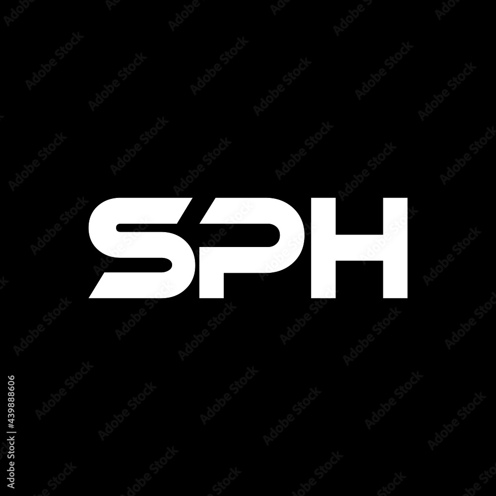 SPH letter logo design with black background in illustrator, vector ...