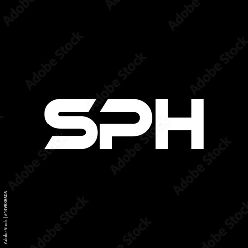 SPH letter logo design with black background in illustrator, vector ...