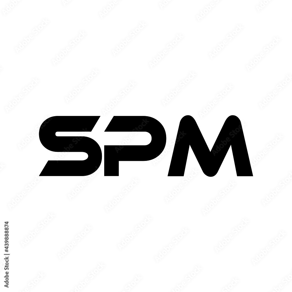SPM letter logo design with white background in illustrator, vector ...