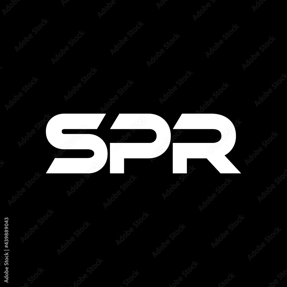 SPR letter logo design with black background in illustrator, vector logo modern alphabet font ...