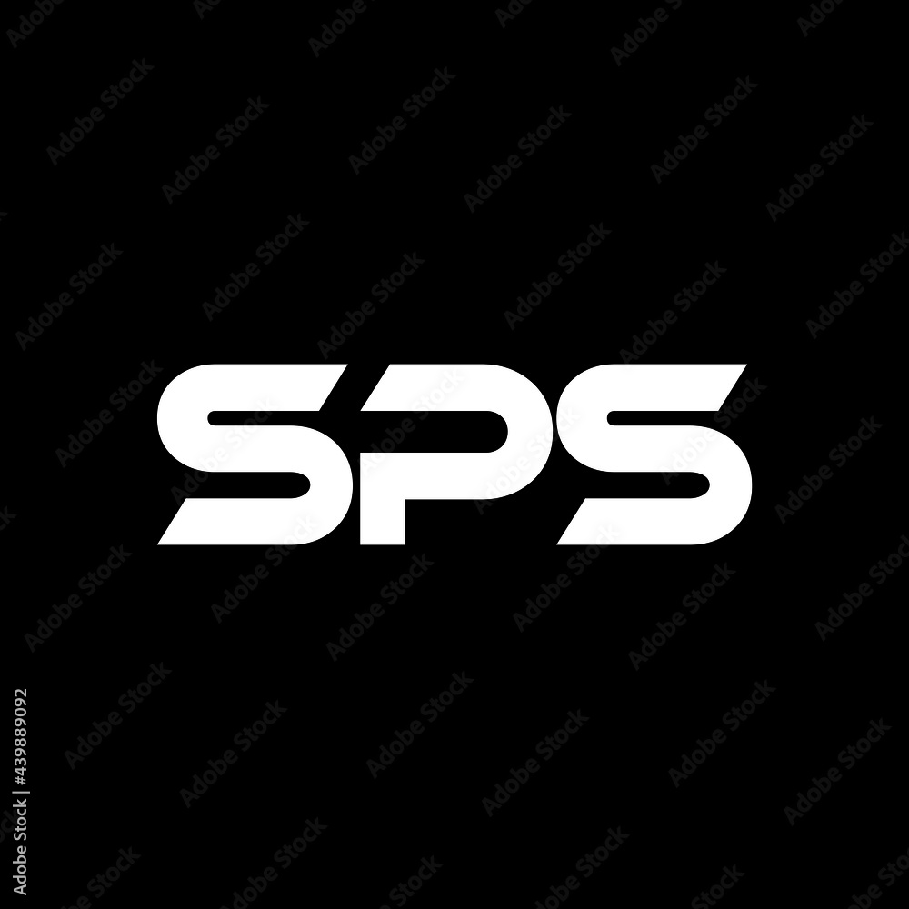 SPS letter logo design with black background in illustrator, vector ...